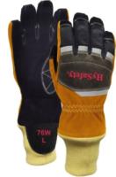China Firefighter Gloves designed to meet NFPA 1970 2025 standards with heat resistant felt padded knuckles and reflective tape for sale
