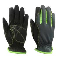 China CE Certified PU Mechanics Wear Gloves with Hi-Viz Piping and Breathable Stretchable Fabric for Landscaping for sale