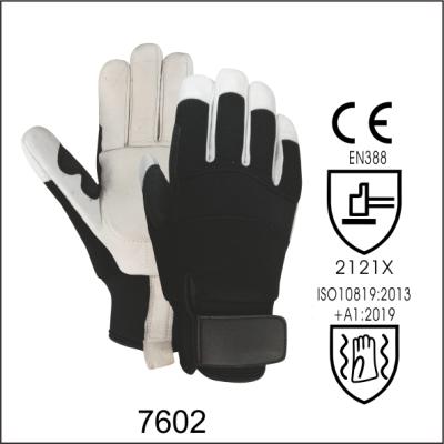 China Goat Leather Anti-Vibration Gloves 7602 With EN ISO10819 Certified for sale