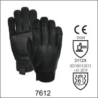 China Overall Black Goat Leather Anti-vibration Gloves 7612 with EN ISO10819 Certified for sale