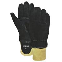 China EN659 Certificate Firefighter Work Gloves Cowsplit And Kevalr Wristlet Style for sale