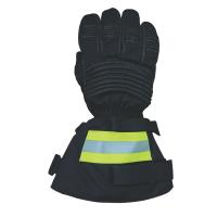 China Kevlar Silicone Coating Long Cuff Firefighter Gloves With Refelective Tape for sale
