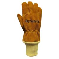 China Hysafety Fireman Gloves / Cowhide Leather Work Gloves Classic Wristlet Cuff for sale