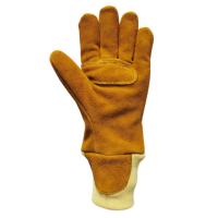 China Hysafety Fireman Gloves / Cowhide Leather Work Gloves Classic Wristlet Cuff for sale