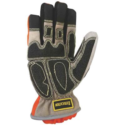 China Synthetic Leather Palm Rescue Extrication Gloves Impact Resistance With Gel Knuckle Padded for sale
