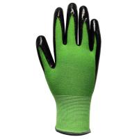 China Middle Duty Gardening Work Gloves Bamboo Viscose Knit Palm Nitrile Coated for sale