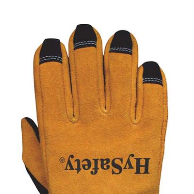 China High Heat Resistance Firefighter Work Gloves 3D Shape Wristlet Cuff NFPA 1971 for sale
