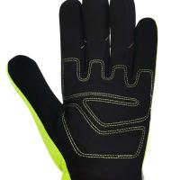 China Hi Visibility Green Mechanics Wear Gloves With Reflective Printing for sale