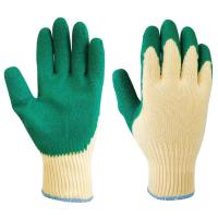 China Yellow size 8-11 Latex Garden Gloves / Yard Work Gloves 10G Knitted Wrinkle for sale