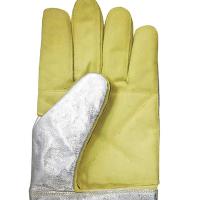 China EN407 4 Layers Palm Heat Resistant Work Gloves Aluminized Back And Cuff for sale