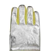 China EN407 4 Layers Palm Heat Resistant Work Gloves Aluminized Back And Cuff for sale