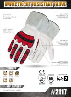 China 360 Degree Goatskin Shell Cut Resistant Work Gloves With Impact Protection for sale
