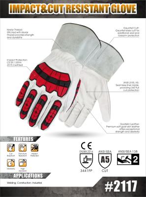 China 360 Degree Goatskin Shell Cut Resistant Work Gloves With Impact Protection for sale
