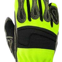 China Abrasion Resistant Size 9 Rescue Extrication Gloves High Visible Green for sale