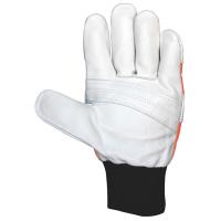 China Class 0 cut resistant Leather Chainsaw Gloves / Chainsaw Protective Gloves for sale