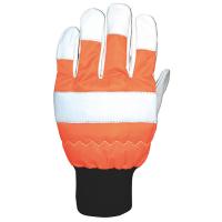 China Class 0 cut resistant Leather Chainsaw Gloves / Chainsaw Protective Gloves for sale