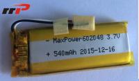China 540mAh 602048 Lithium Polymer Batteries High teerature UL CE IEC for sale