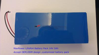 China 24V 5Ah Lithium LiFePo4 Battery Pack Solar Storage Energy UPS Power Backup for sale