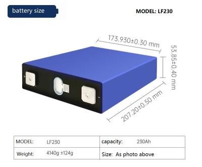 China 3.65V 230Ah Solar Lifepo4 Battery Long Cycle Life IEC CB MSDS Certification for sale