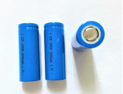 China INR18500 Lithium Ion Battery 2000mAh High Capacity 3.7V Rechargeable Li-ion Battery for sale