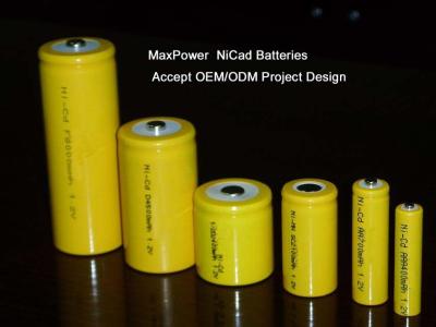 China Customized NiCd Rechargeable Batteries for sale