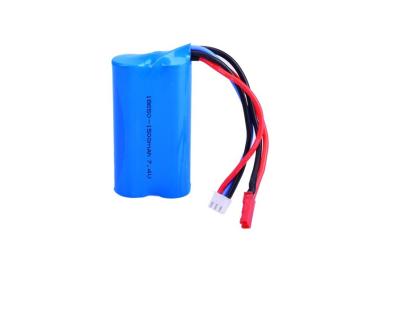 China 7.4V 18650 1500mAh Lithium Ion Rechargeable Batteries 15C Discharge Rate For Aeromodel / Electric Toy for sale
