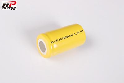 China SC1600mAh 1.2V NiCd Rechargeable Batteries High Teerature Cell CE Approval for sale