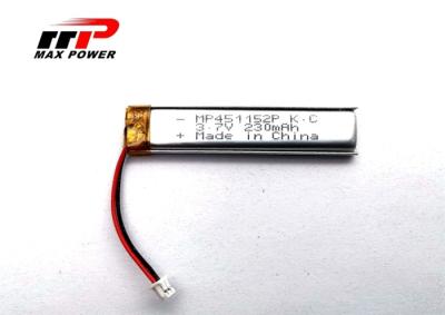 China Bluetooth 451152 1C 230mAh 3.7V Lithium Polymer Battery for sale