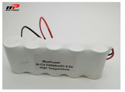 China 500 Cycles 6.0V 4000mAh NiCd Rechargeable Batteries for sale