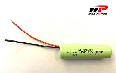 China UN38.3 14500 3.7V 600mAh Lithium Ion Battery Pack For Medical Device for sale