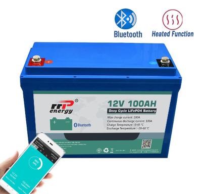 China Bluetooth CC-CV 12V 100Ah Lifepo4 Lithium Battery BMS for sale