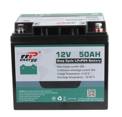 China IP55 12V 50Ah Lithium LiFePo4 Battery Solar Storage ESS Car Starter UPS RV for sale