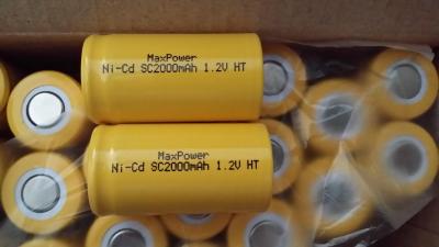 China SC Size 1.2V NICD Rechargeable Batteries 2000mAh For Lighting for sale