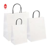 China 3x8.5 Inches Gift Packing Bags SGS  Clothing Packing Kraft  Paper Bag With Handle for sale
