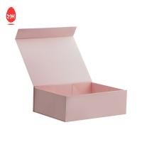 China Pink Rigid Magnetic Folding Paper Packaging Stamping Gift Box For Packing for sale