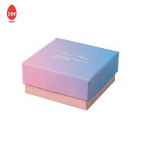 China Oem Senior  Silver Stamping Cardboard Gift Packaging Box Blue Pink Gradient for sale