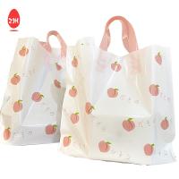 China LDPE Ins Style Gift Packing Bags Clothing Store Peach Pattern Plastic Tote Bag for sale