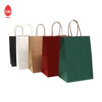 China Design Logo Eco Friendly Gift Packing Bags Kraft Paper Shopping Bag With Handle for sale
