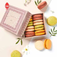 China 11cm Luxury Disposable Food Packaging Containers Pink Macaron Box Packaging for sale
