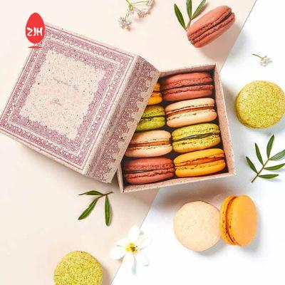 China 11cm Luxury Disposable Food Packaging Containers Pink Macaron Box Packaging for sale