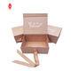 China Oval Foil Stamping Cardboard Magnetic Folding Gift Box With Ribbon for sale