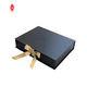 China Custom Logo Black Rigid Paper Cardboard Hair Gift packaging boxes With Ribbon for sale