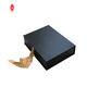 China Custom Logo Black Rigid Paper Cardboard Hair Gift packaging boxes With Ribbon for sale