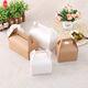 China Wholesale White Black Kraft Paper Custom Printing Logo Handle Cake Box Wrapping Paper Baking Box for sale