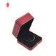 China Red Gold Glossy Lamination Leather Jewelry Storage Box 4C Printing for sale