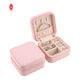 China Embossing Small Travel Paper Jewelry Gift Boxes Pu Leather Portable Jewelry Case for sale