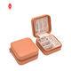 China Embossing Small Travel Paper Jewelry Gift Boxes Pu Leather Portable Jewelry Case for sale
