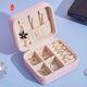 China Leather Pu Leather Jewelry Box  Earring Holder Zipper Portable Jewelry Organizer for sale