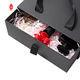 China Rigid Paper Perfume Packaging Box With Ribbon FSC Sliding Drawer Black Gift Box for sale