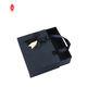 China Rigid Paper Perfume Packaging Box With Ribbon FSC Sliding Drawer Black Gift Box for sale